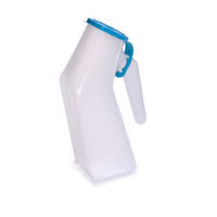 Medline Autoclavable Plastic Male Urinal, With Handle & Blue Lid