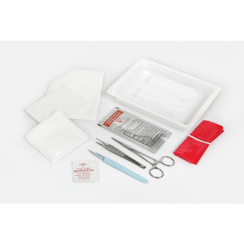 Medline Dressing Tray with Transfer Forceps and Scissors
