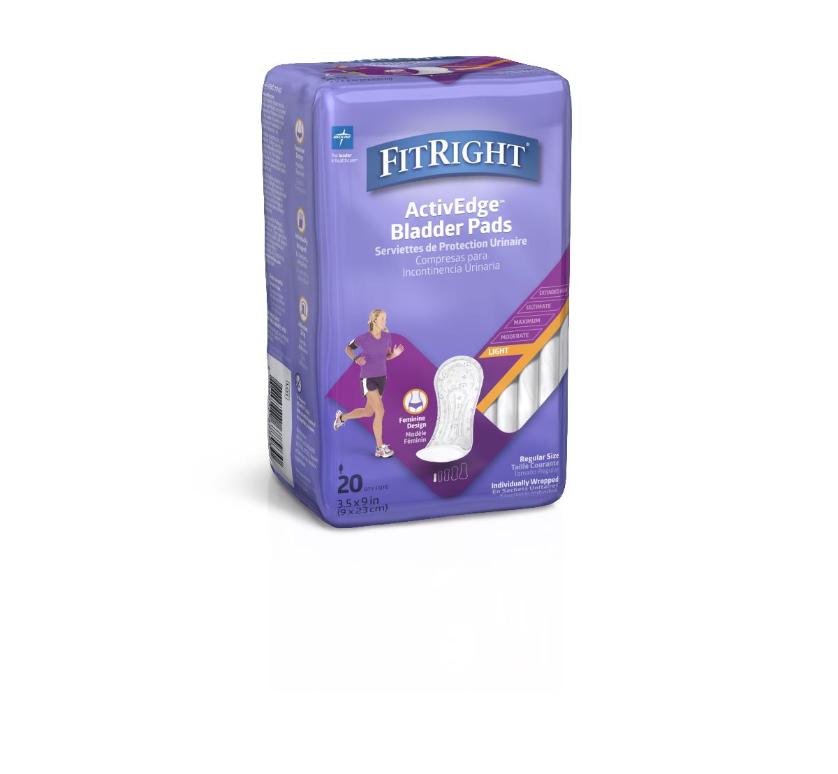 FitRight ActivEdge Women's Bladder Control Pads - Medline Canada